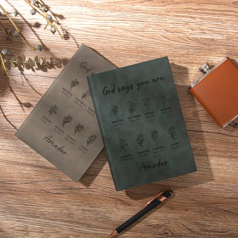 Personalized Spiral Bible Journal | Custom Name Scripture Notebook ...