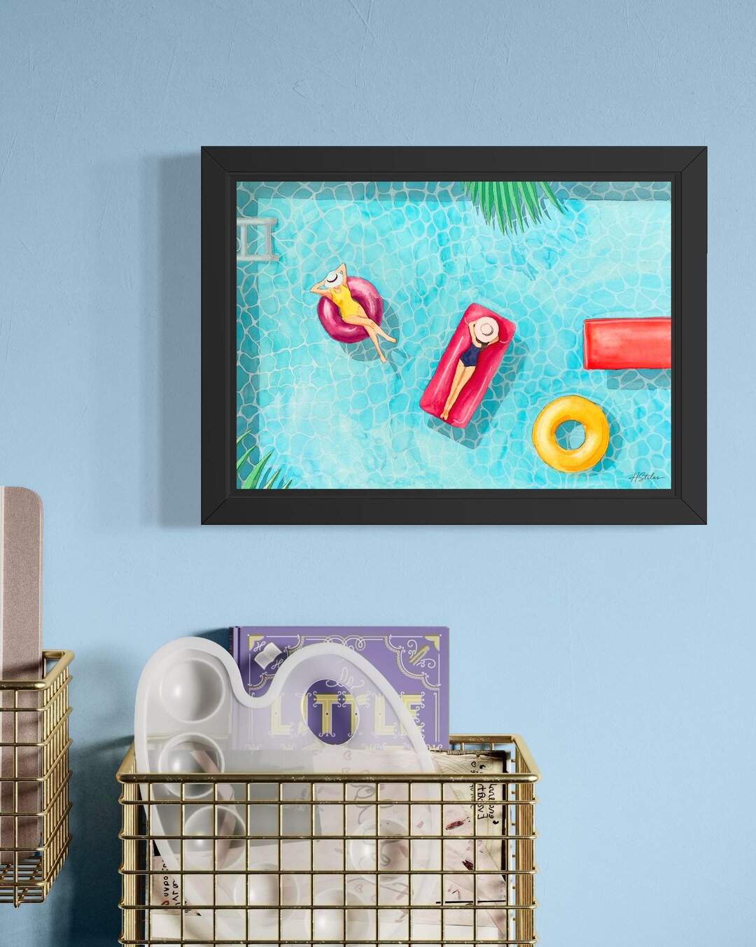 Club Tropicana: Aqua Summertime Poolside A4 Art Print, From Original ...