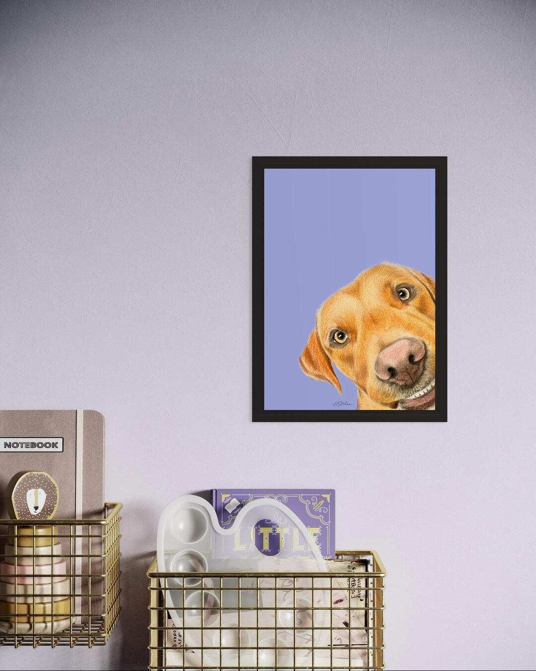 Peeking Labrador Dog, A4 Print From Drawing - Etsy