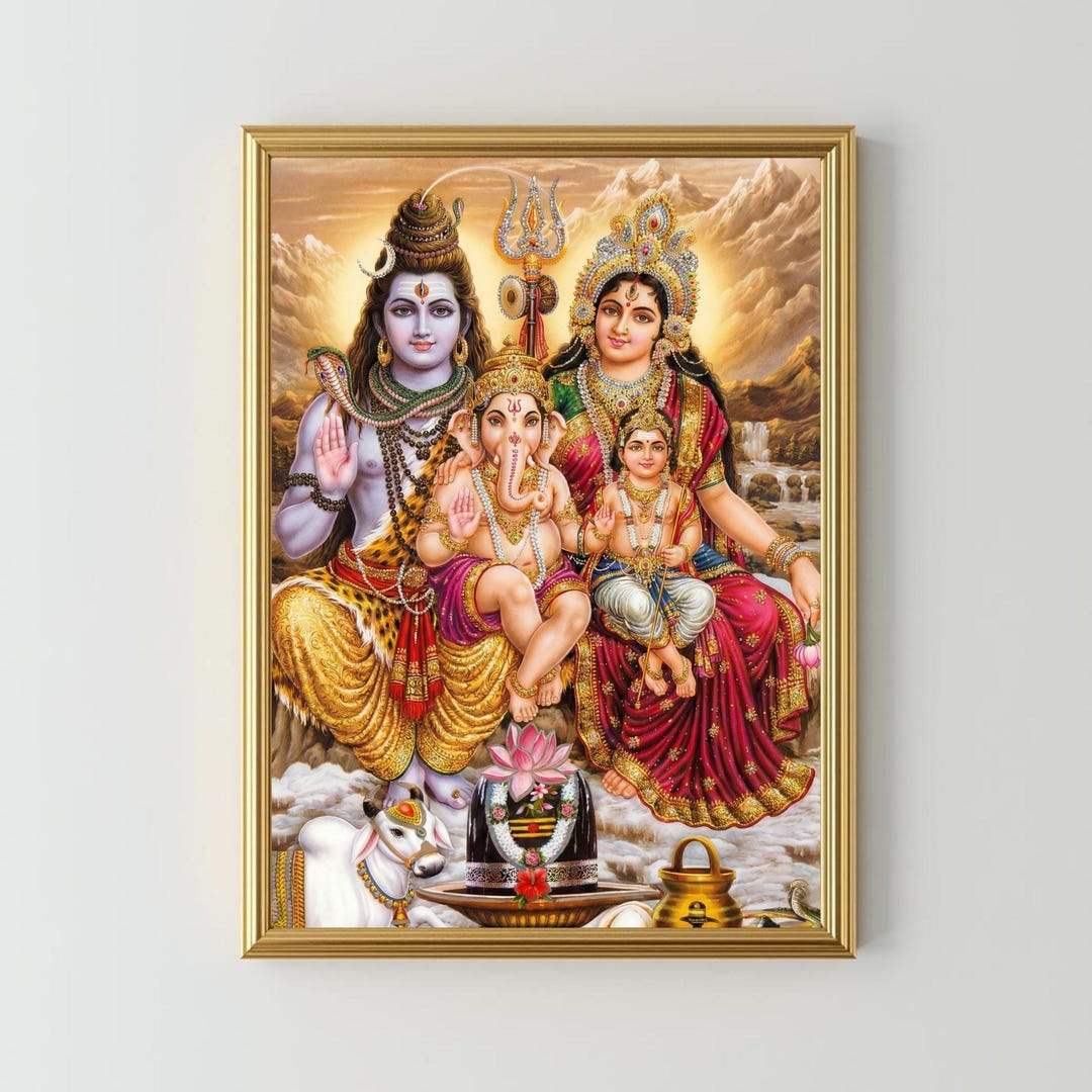 Shiv Parivaar God Shiva Wall Art, Hindu God, Indian Print, Mahadev ...