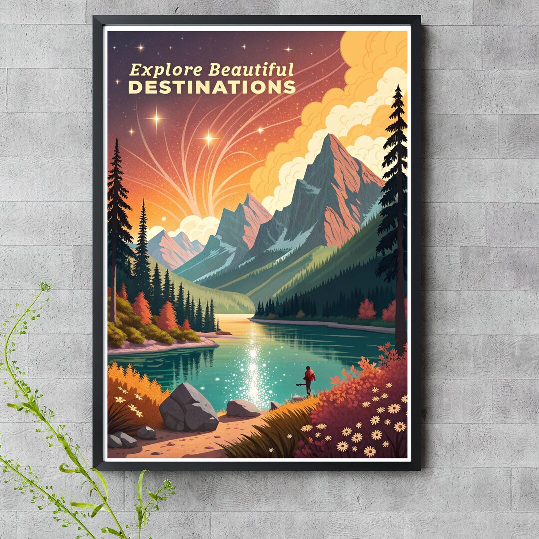 Taj Mahal Travel Poster | 3:4 Digital Wall Art | Iconic India Landmark ...