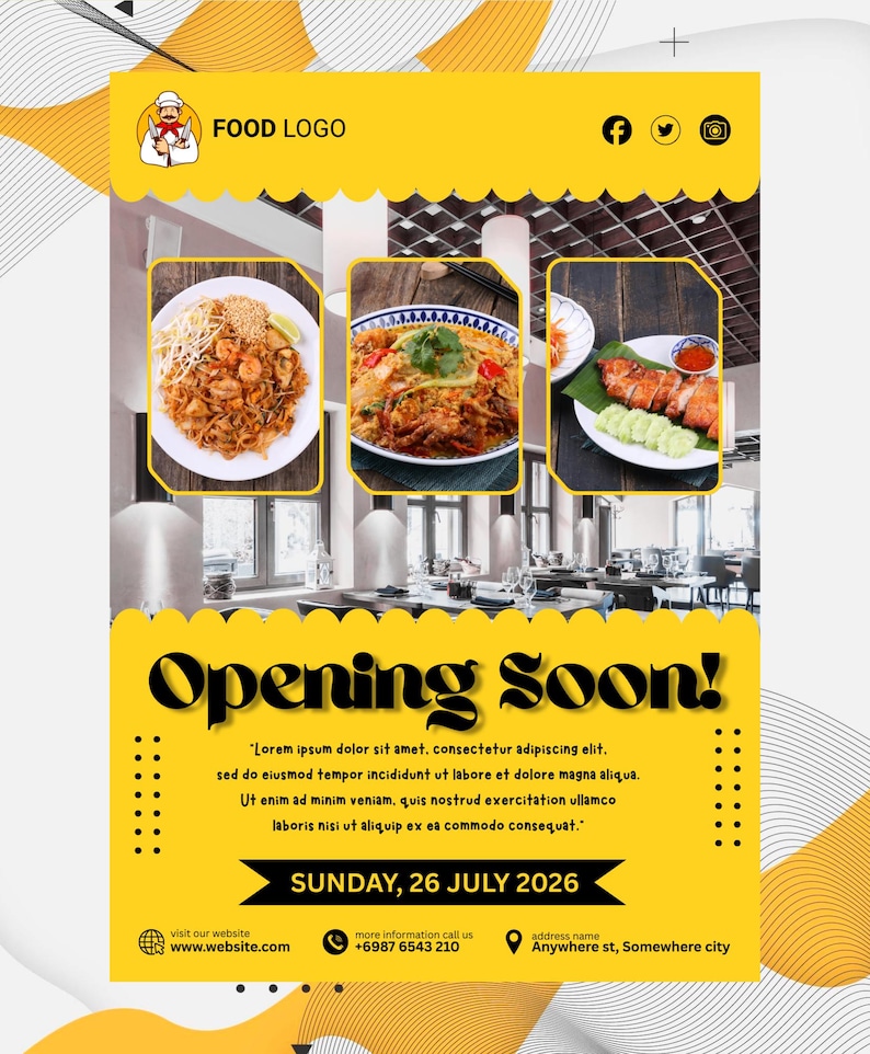 Opening Soon Invitation Template | Restaurant Grand Opening Flyer ...