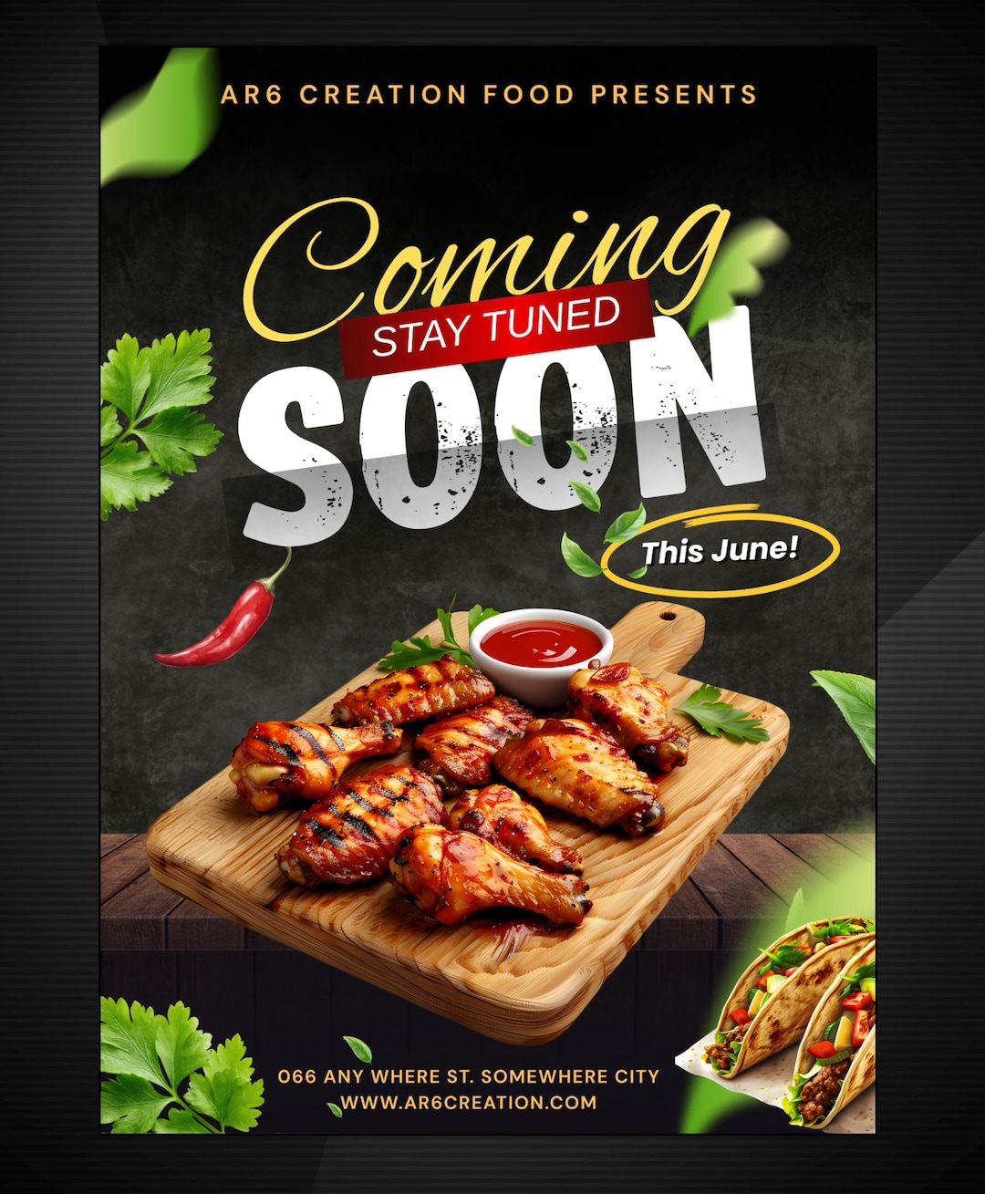 New Product Launch Invitation | Restaurant Promo Flyer | Editable Canva ...