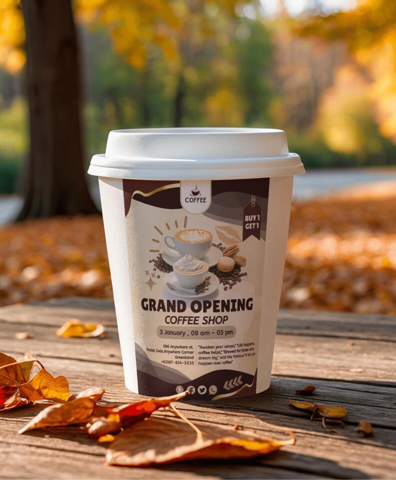 Coffee Shop Grand Opening Invitation | Cafe Opening Flyer | Buy One Get ...