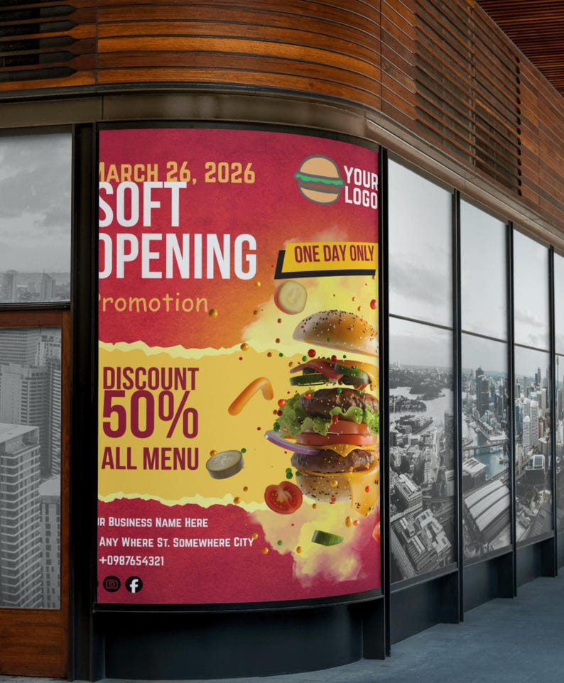 Burger Shop Soft Opening Invitation | Fast Food Restaurant Flyer ...