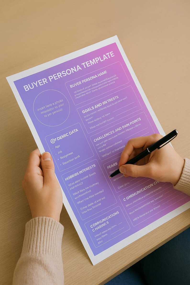 Buyer Persona Template | Ideal Customer Profile | Editable Marketing ...