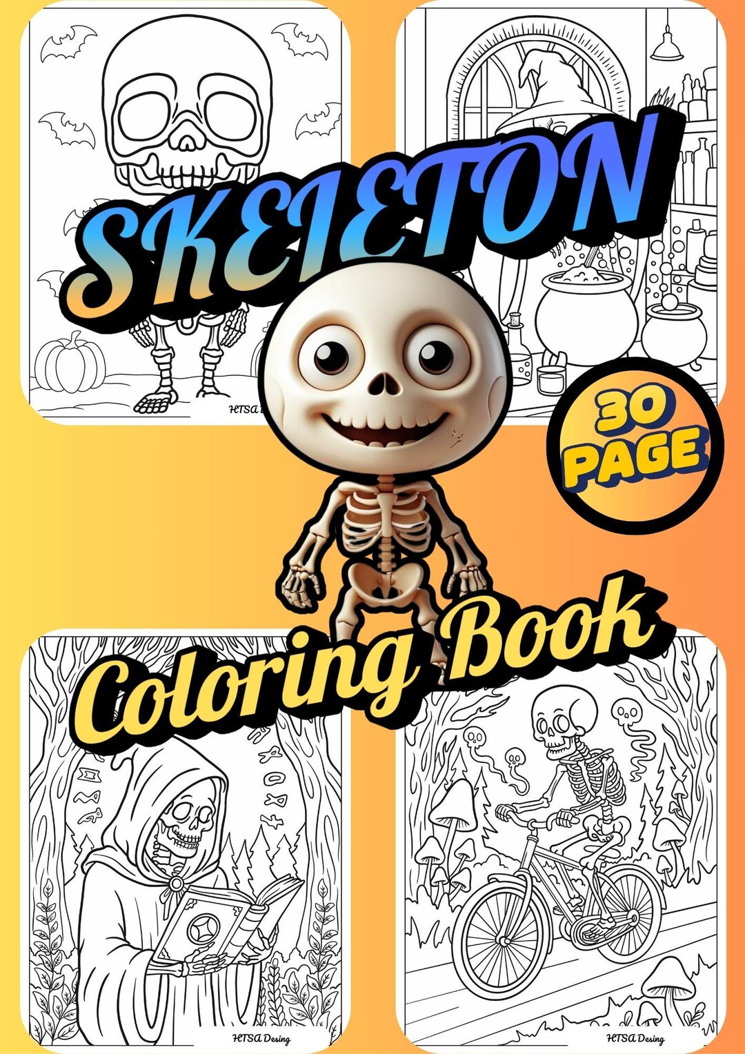 30-page Skeleton Coloring Book – Printable Fun and Spooky Anatomy ...