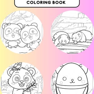 40-page Panda Coloring Book – Printable Cute and Relaxing Panda Scenes ...