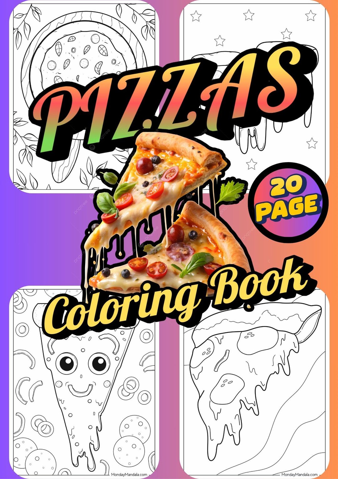 20-page Pizza Coloring Book – Delicious and Fun Printable Pages for ...