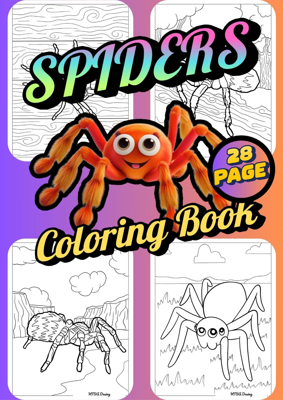 28-page Spider Coloring Book – Creepy Crawly Fun Pages for Kids and ...