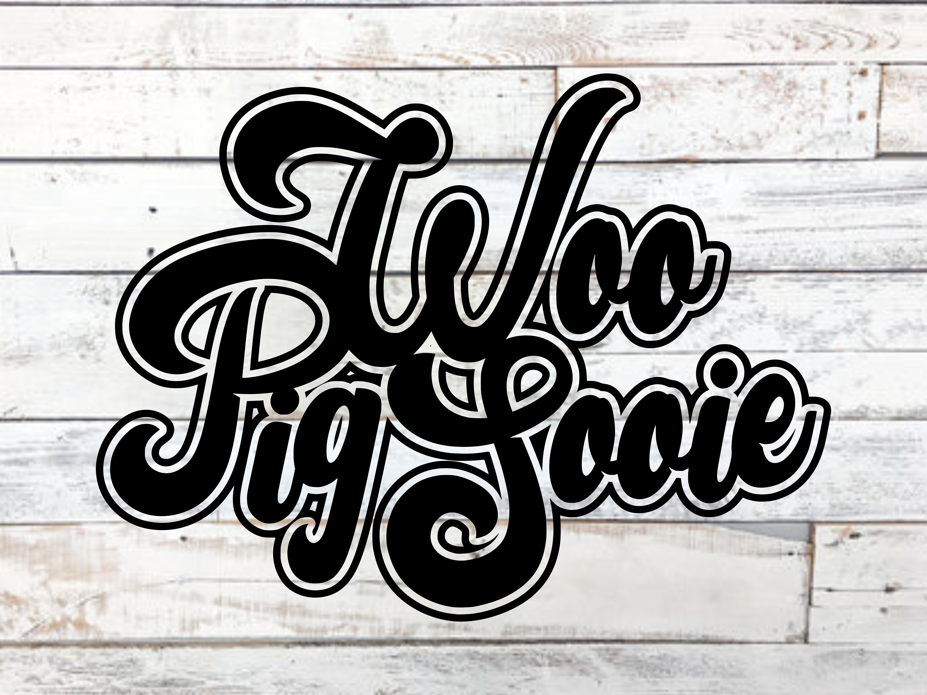 Vintage Script WOO PIG SOOIE Svg File - Etsy