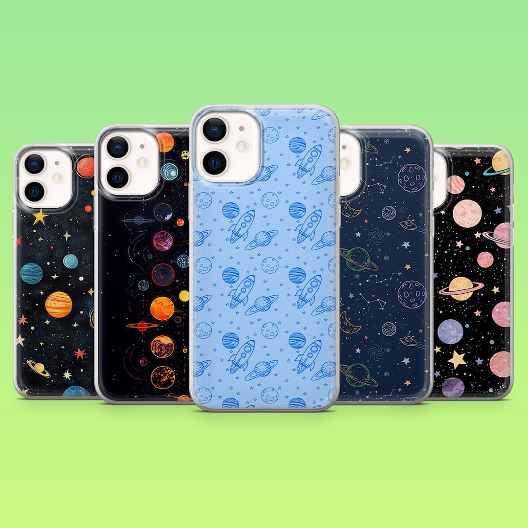 Space Phone Case Planets Stars Cover for iPhone 16e, 15 Pro, 14, 13, 12 ...