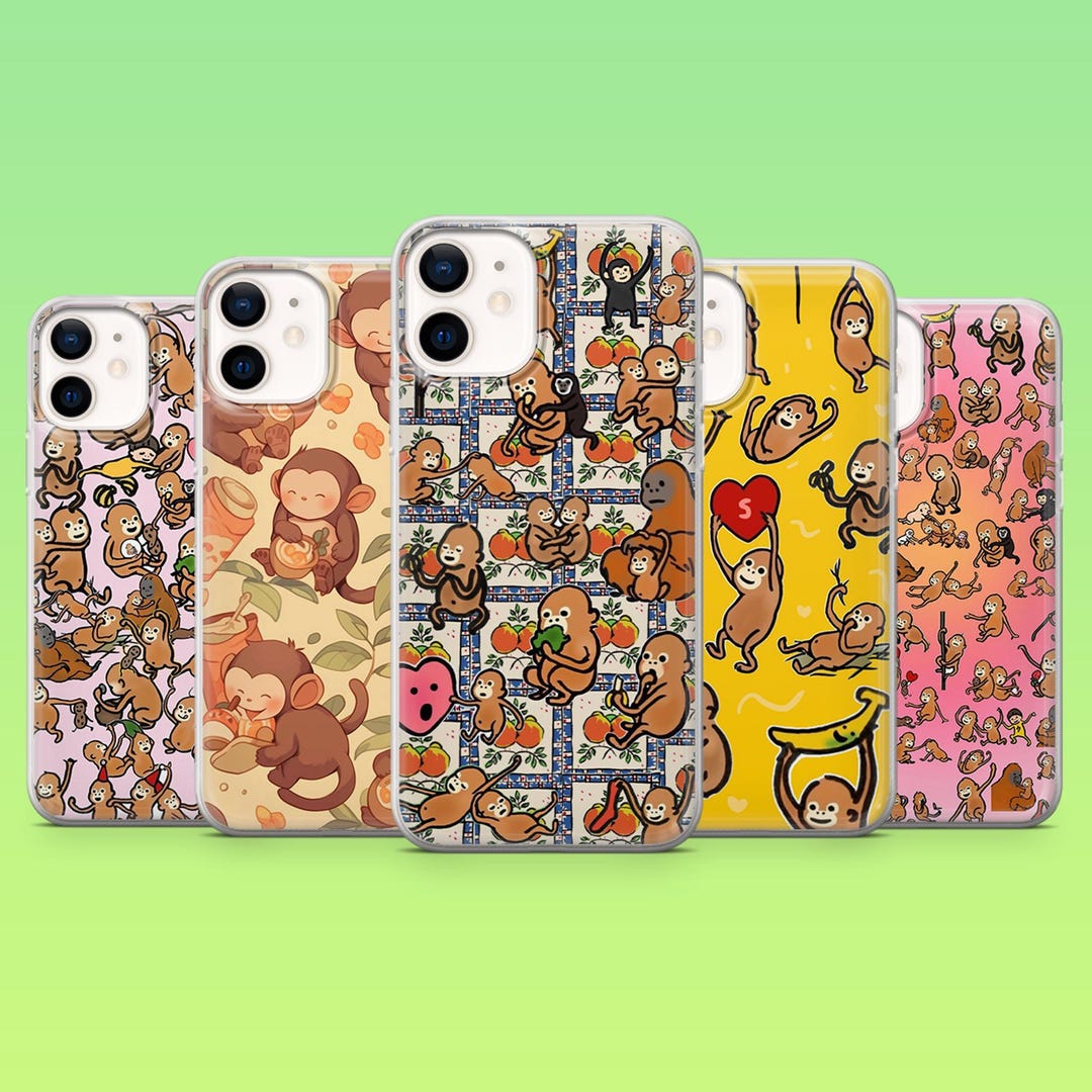 Monkey Phone Case Jungle Crazy Animal Cover for iPhone 16 Pro, 15, 14 ...