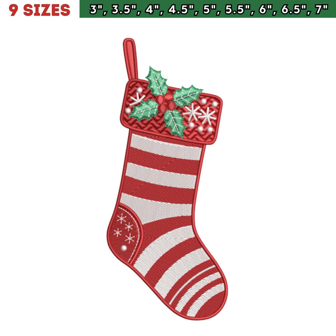 FSL Christmas Sock Embroidery Design: Lace Ornament. Digitized Design ...