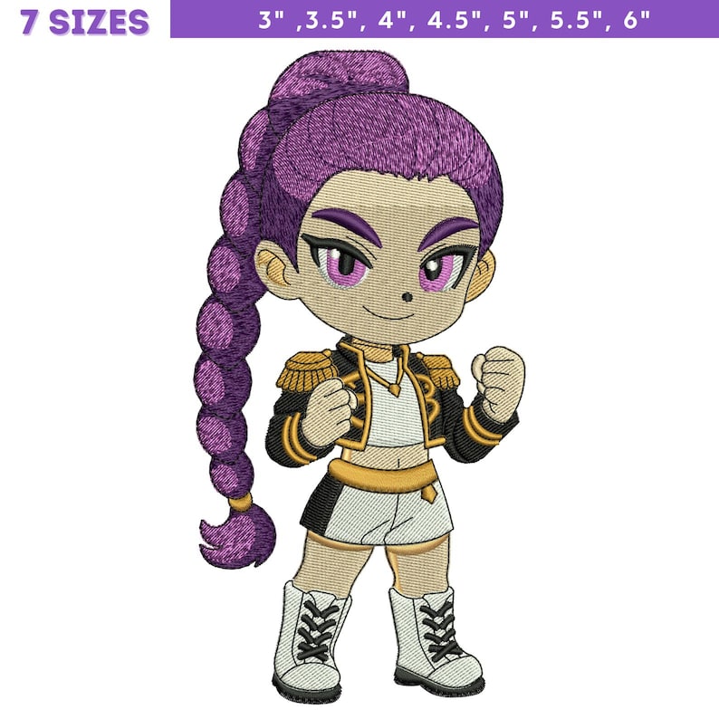 Rumi Embroidery Design, Huntrix Rumi Machine Embroidery, Rumi Kpop ...