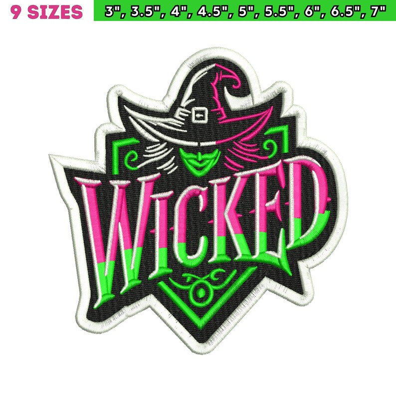 Witch Embroidery Designs , Wicked Machine Embroidery Files , Pink Green ...
