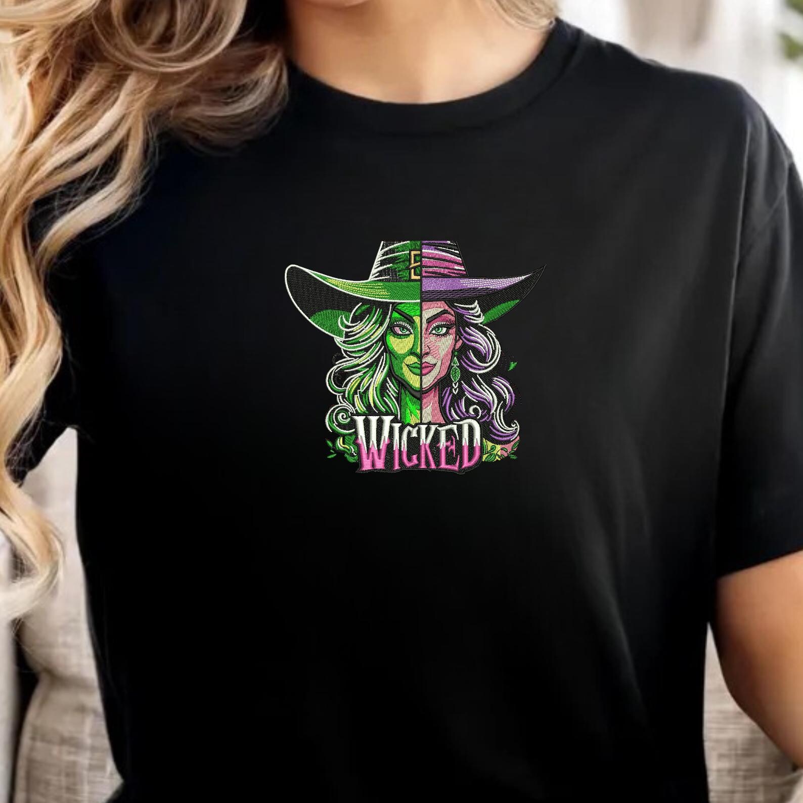 Witch Embroidery Designs , Wicked Machine Embroidery Files , Pink Green ...
