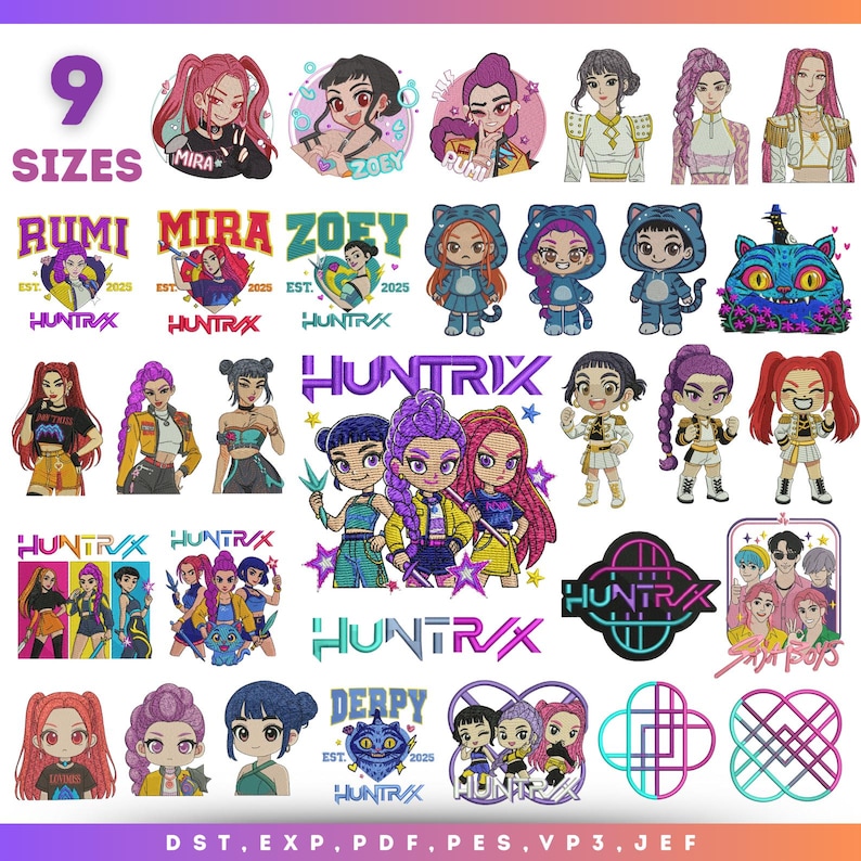 Kpop Demon Hunters Embroidery Design Bundle (30+ Files) (digital ...