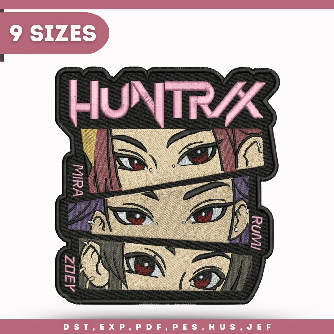 Huntrix Girls Embroidery Design, Kpop Demon Hunters Inspired Pattern ...
