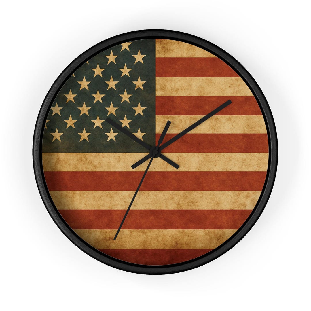 Vintage Patriotic American Flag Wall Clock, Home Decor, Gift for ...