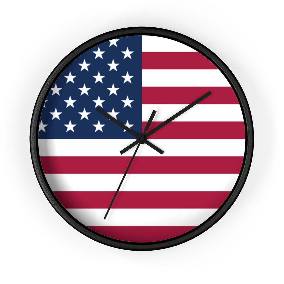 Patriotic American Flag Wall Clock, Home Decor, Gift for Veterans ...
