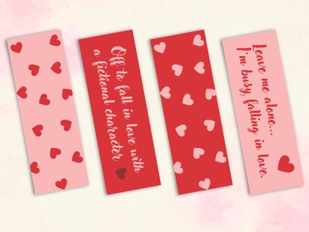 Funny Romance Bookmarks | Valentine's Day Reader Gift (digital Download ...