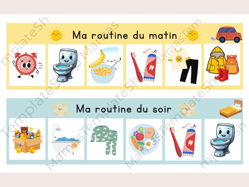 Morning and Evening Routine for Kids Illustrated Visual Planner ...