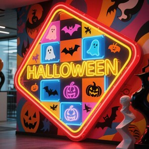 Neon Halloween Sign Boo Halloween Neon Light Halloween Party Led Light ...