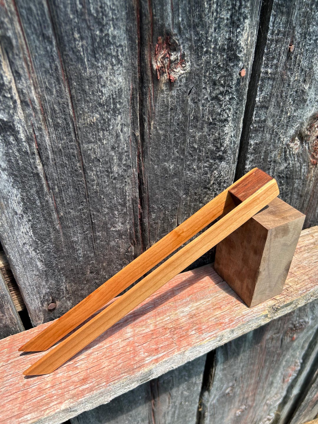 Handmade Cherry and Walnut Toaster Tongs - Etsy