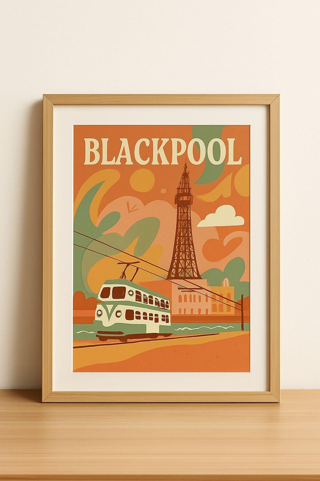 Blackpool Vintage Travel Poster Digital Download, Retro Art Printable ...