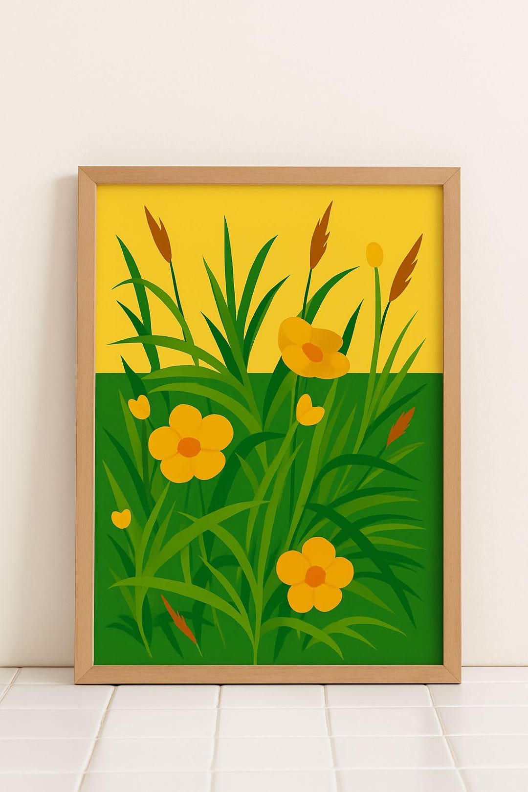 Yellow Buttercup Wildflower Wall Art Print – Digital Download Botanical ...