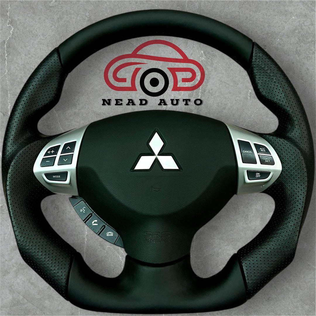 Custom Mitsubishi Lancer Evolution Sports Style Steering Wheel - Black ...