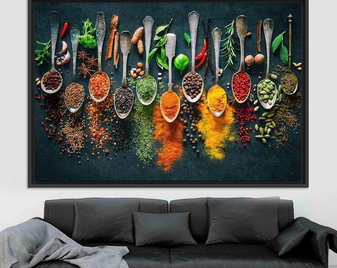 Indian Spices Canvas Print - Cultural Kitchen Wall Art, Ready to Hang ...