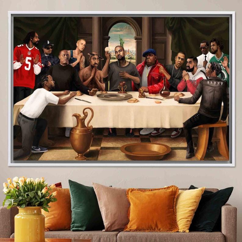 Last Supper Legendary Rappers Canvas Wall Art,hip Hop Poster,eminem ...