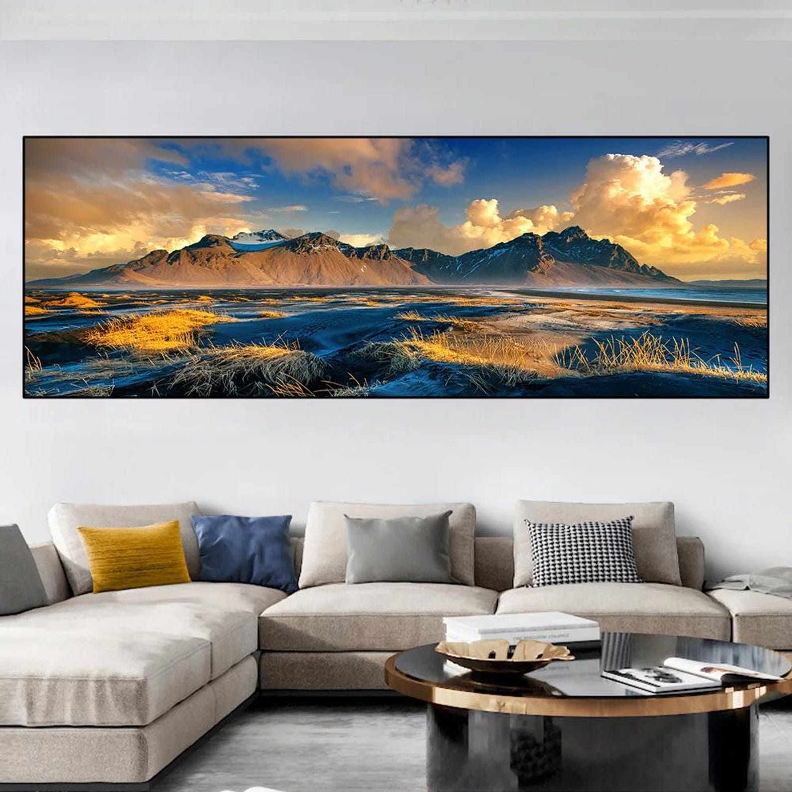 Lienzo de lago de montaña: decoración de paisaje natural enmarcado ...