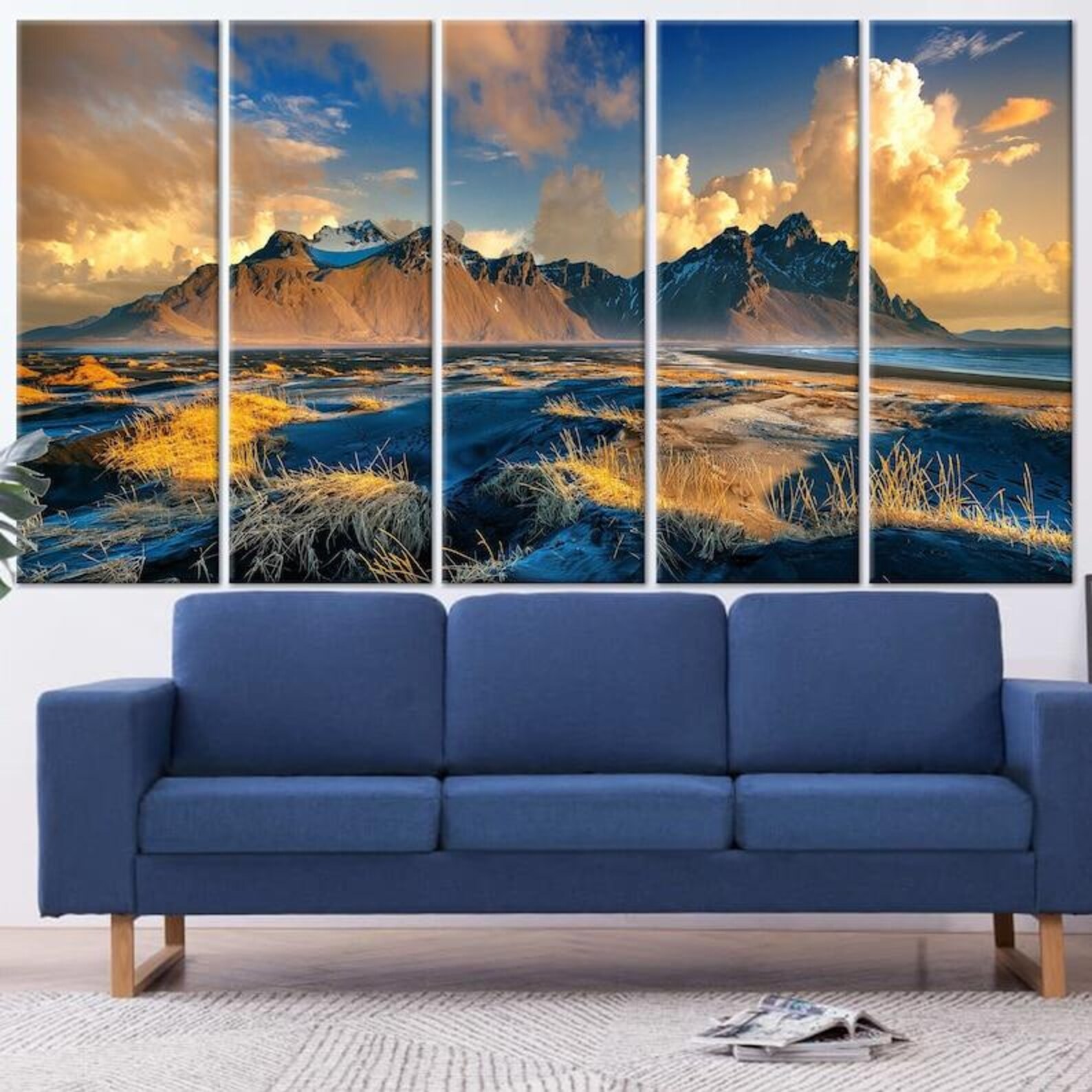 Lienzo de lago de montaña: decoración de paisaje natural enmarcado ...
