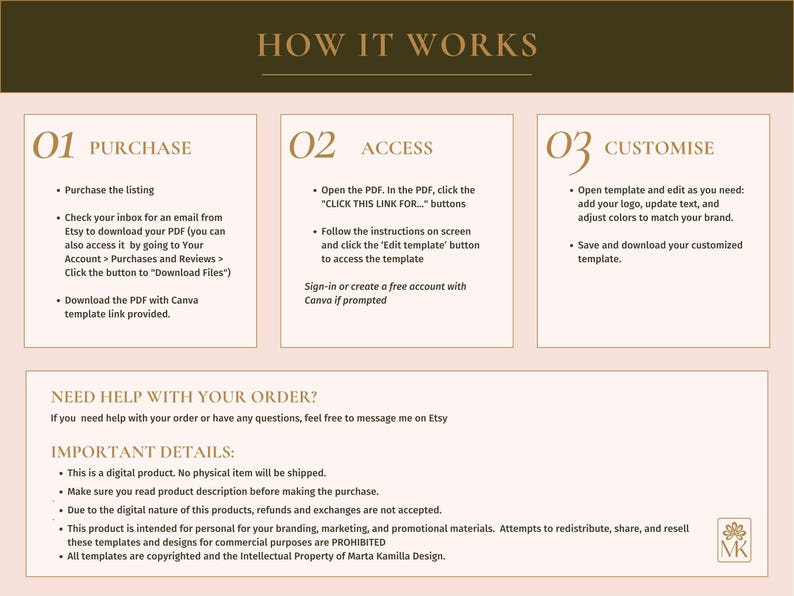 Luxe Florist Invoice Template, Elegant Invoice Florist, Florist Invoice ...