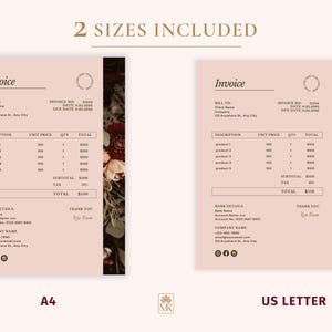 Luxe Florist Invoice Template, Elegant Invoice Florist, Florist Invoice ...