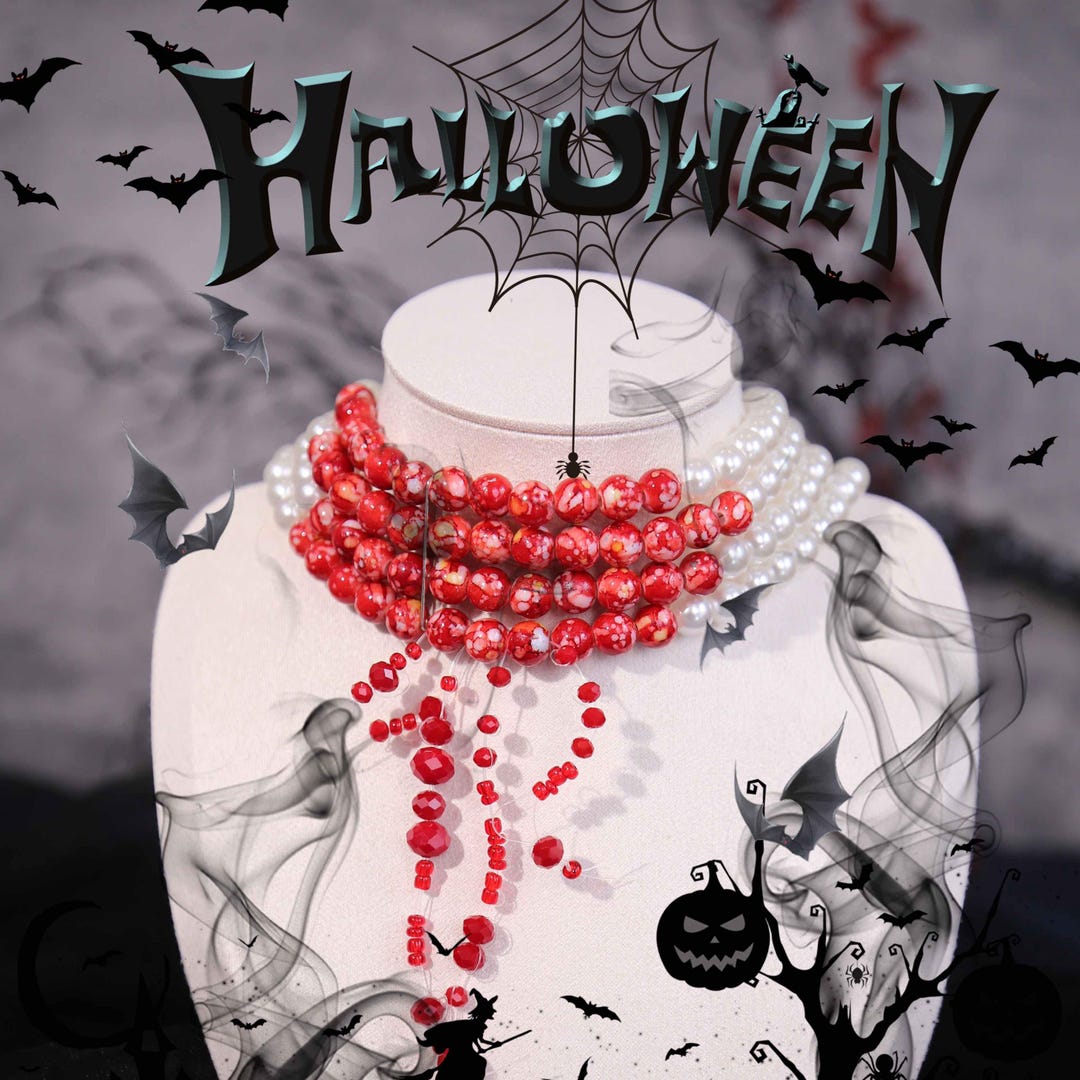 Bloody Pearl Vampire Choker: Gothic Halloween Necklace - Etsy