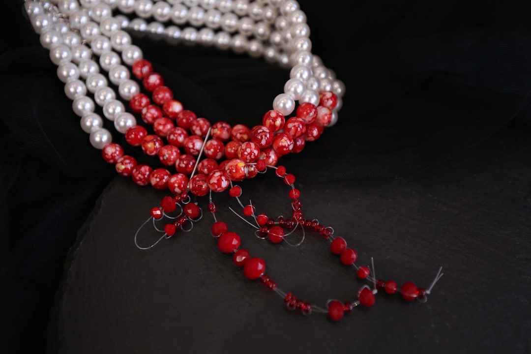 Blood Pearl Vampire Choker, Gothic Y2K Beaded Necklace - Etsy