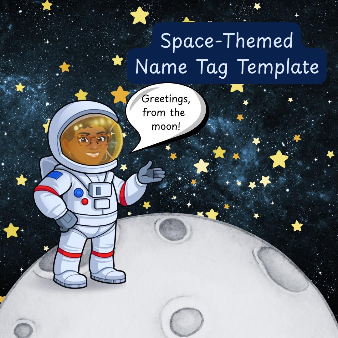 Editable Space-themed Name Tags | Reach for the Stars Student Desk ...