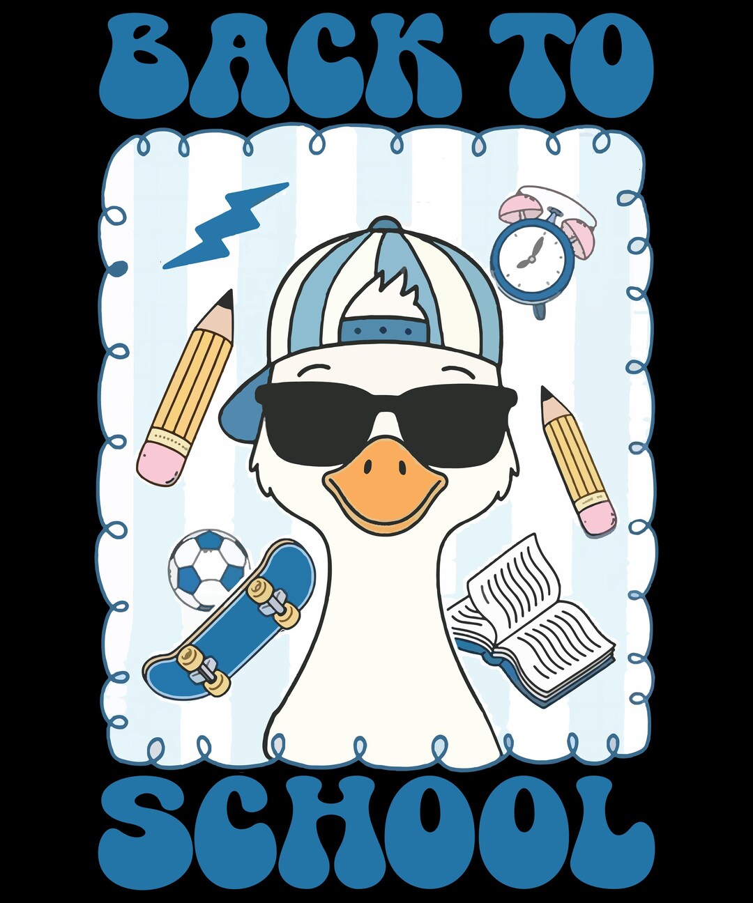 Back to School Funny Cute Goose 2025 File PNG Download, Cute Goose Boy ...