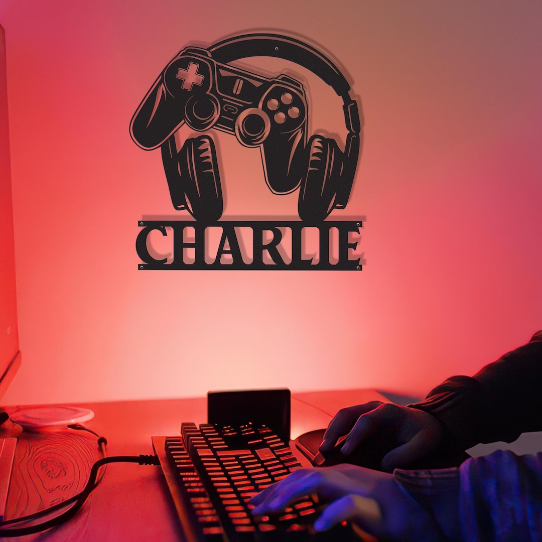 Custom Gamer LED Metal Sign, Game Controller Wall Decor, Video Game ...