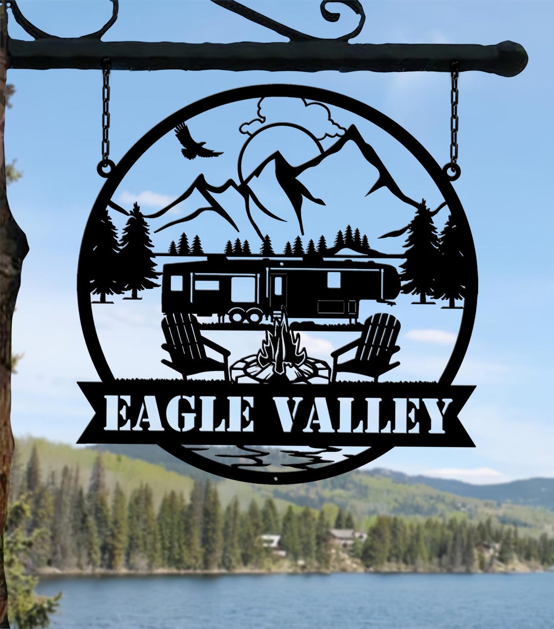 Custom Fifth Wheel Camper RV Sign, Metal Outdoor Camping Sign, Family ...