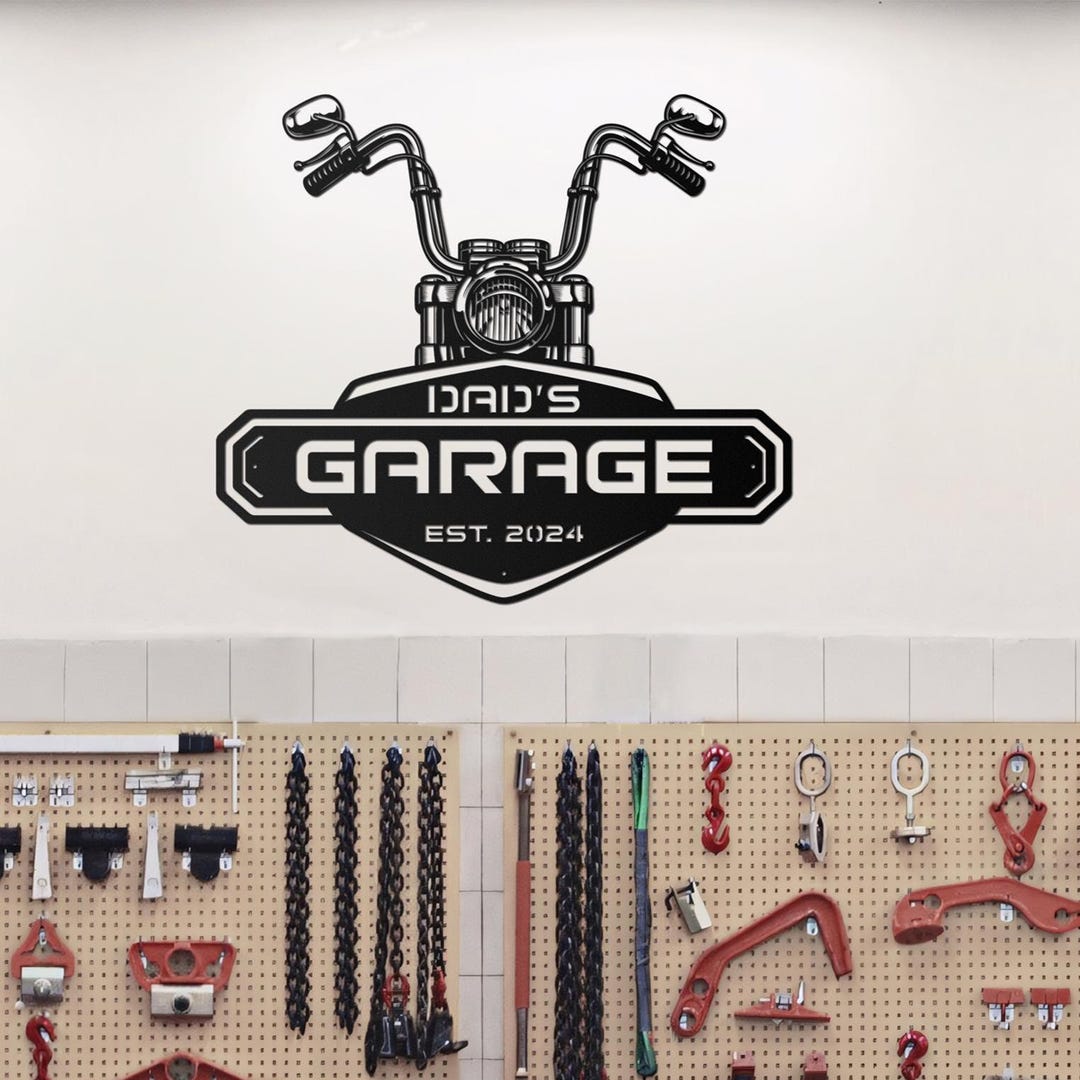 Custom Metal Garage Name Sign, Personalized Entrance Decor, Home Wall ...