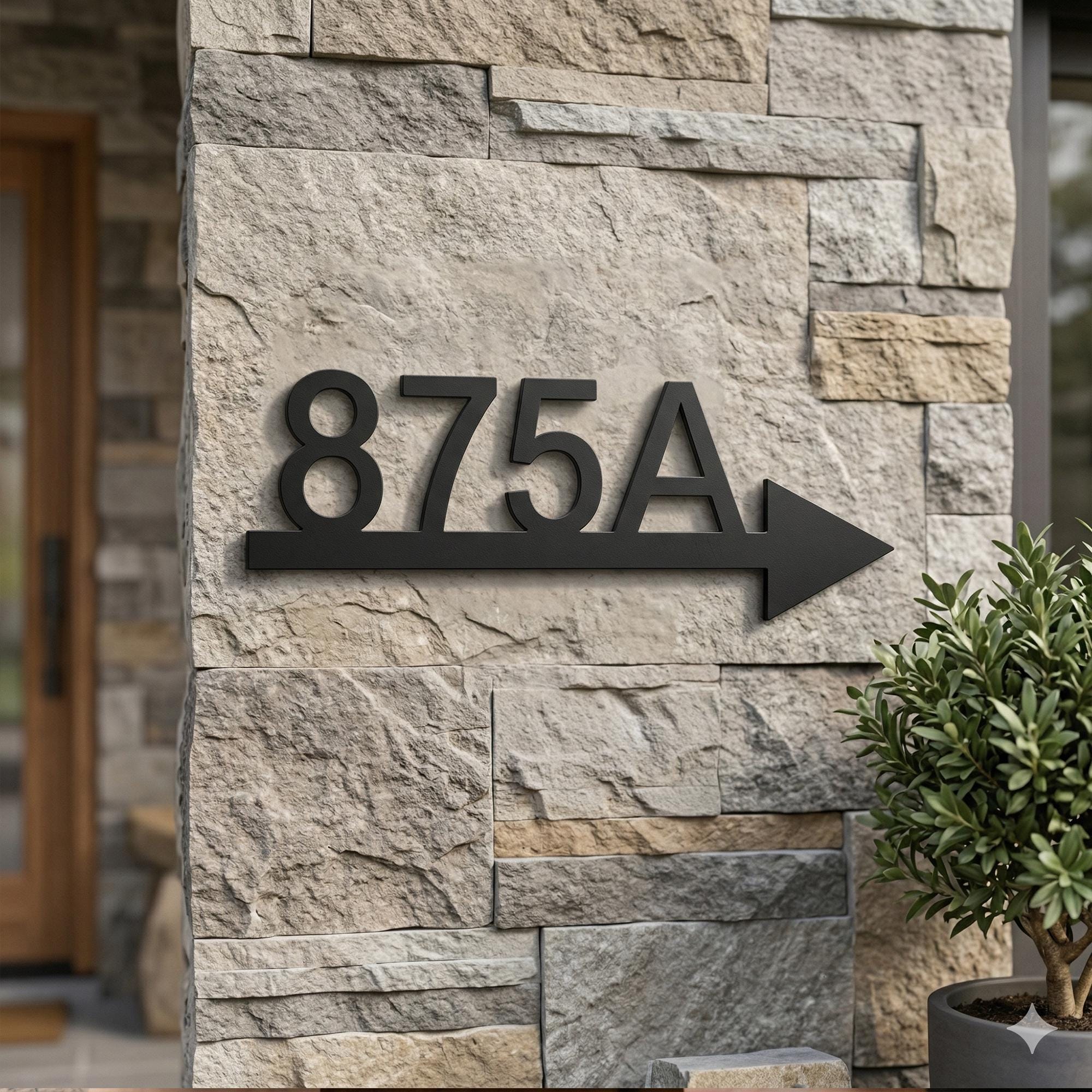 Custom Arrow Address Metal Sign - Directional Number - Outdoor Decor - Etsy