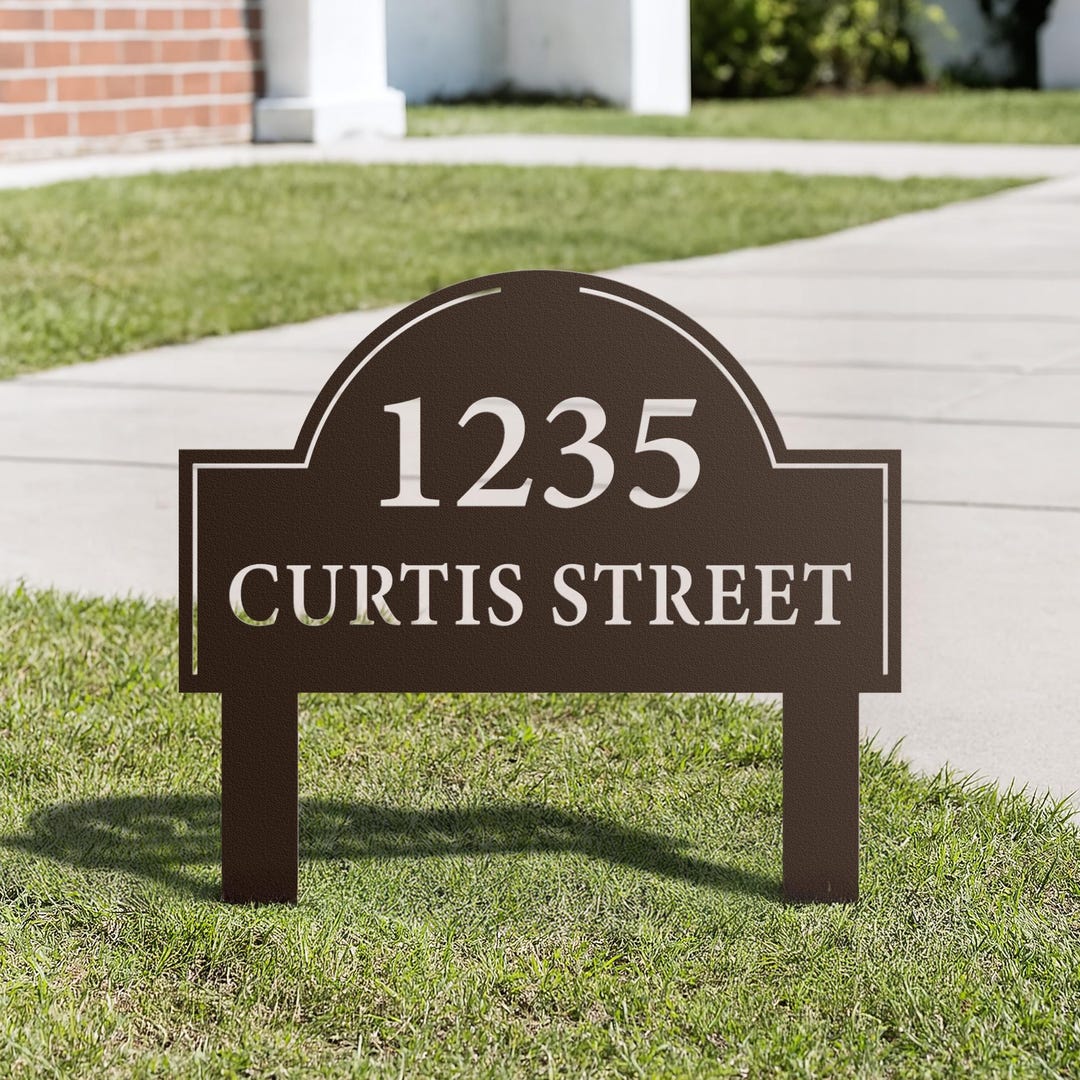 Custom Metal Address Plaque Personalized House Number Lawn Sign - Etsy