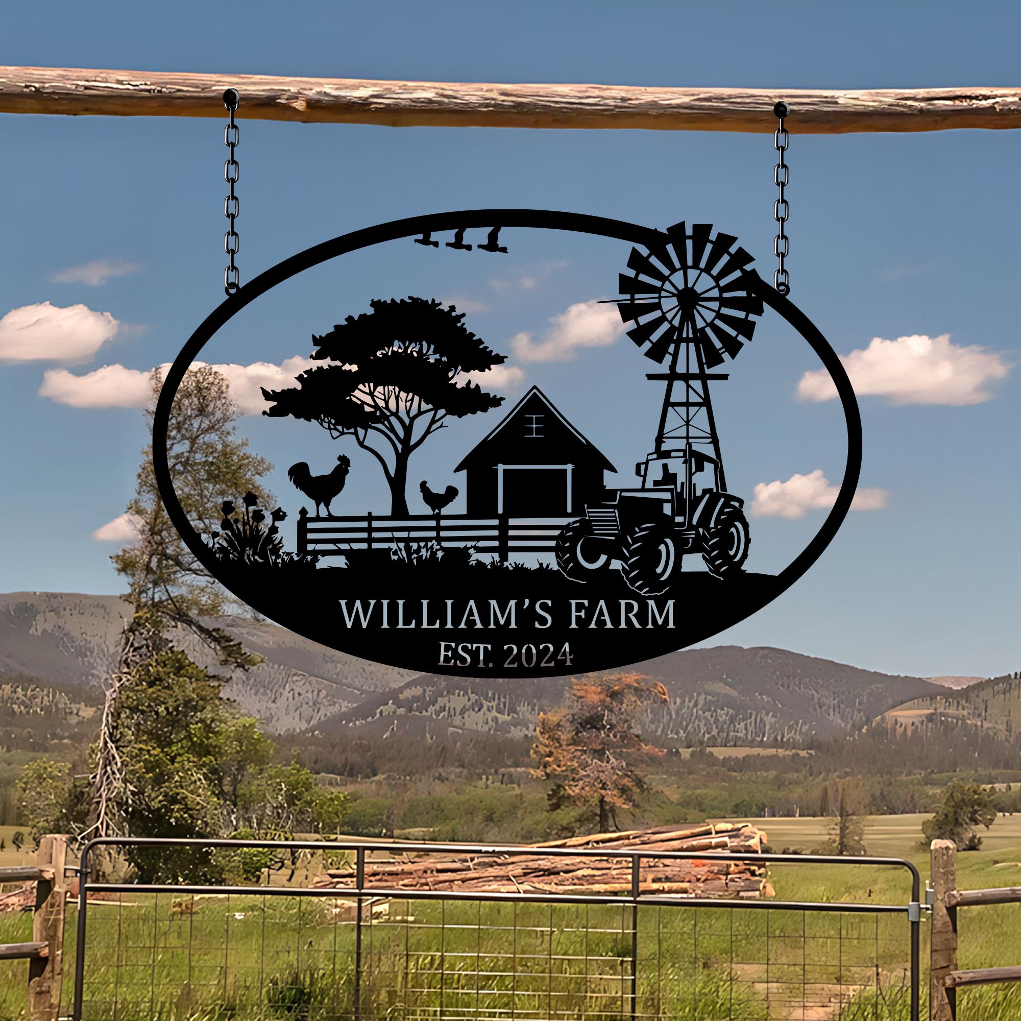 Personalized Your Metal Farm Sign, Farmhouse Metal Sign, Custom Ranch ...