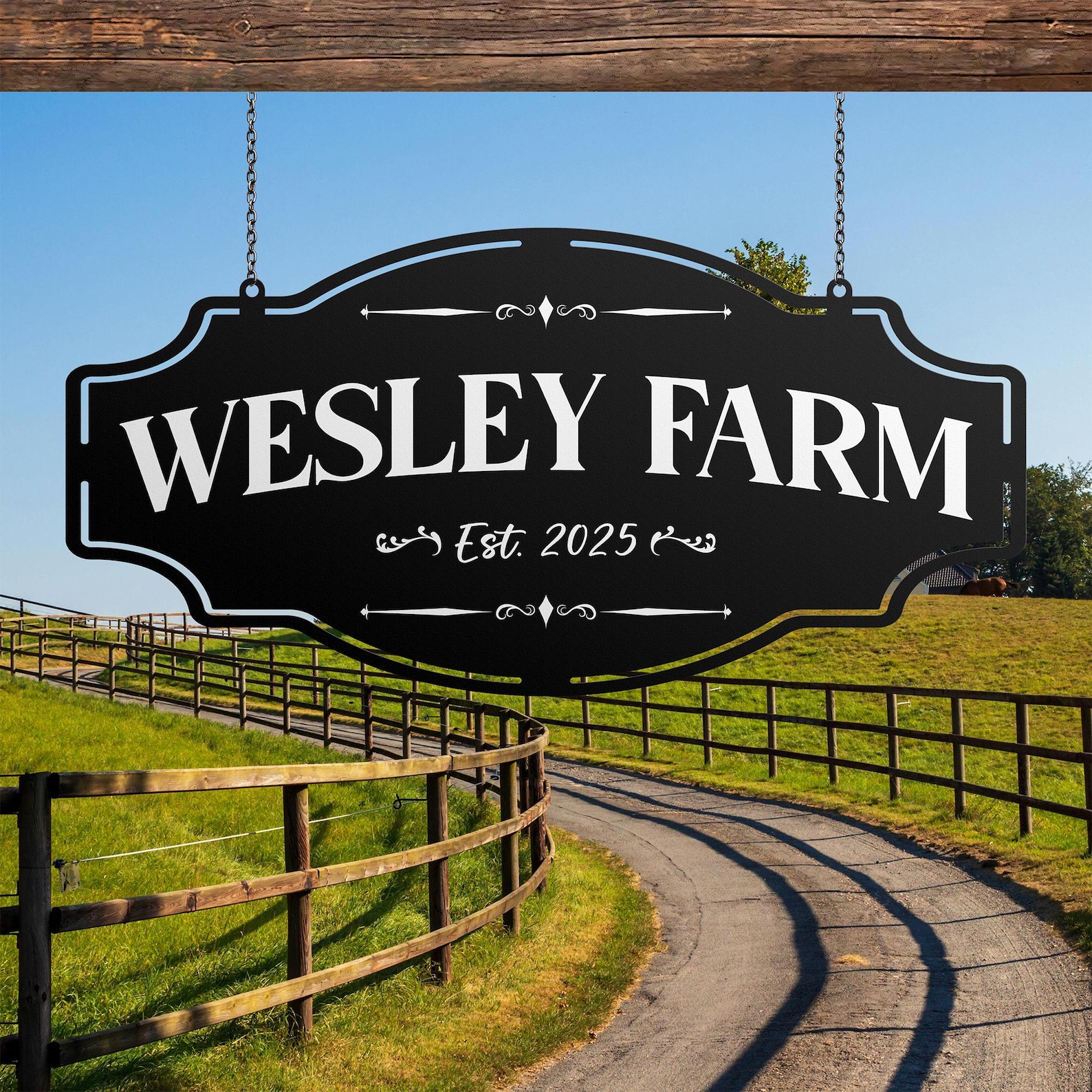 Personalized Metal Farm Sign, Custom Ranch Gate Marker, Farmhouse ...