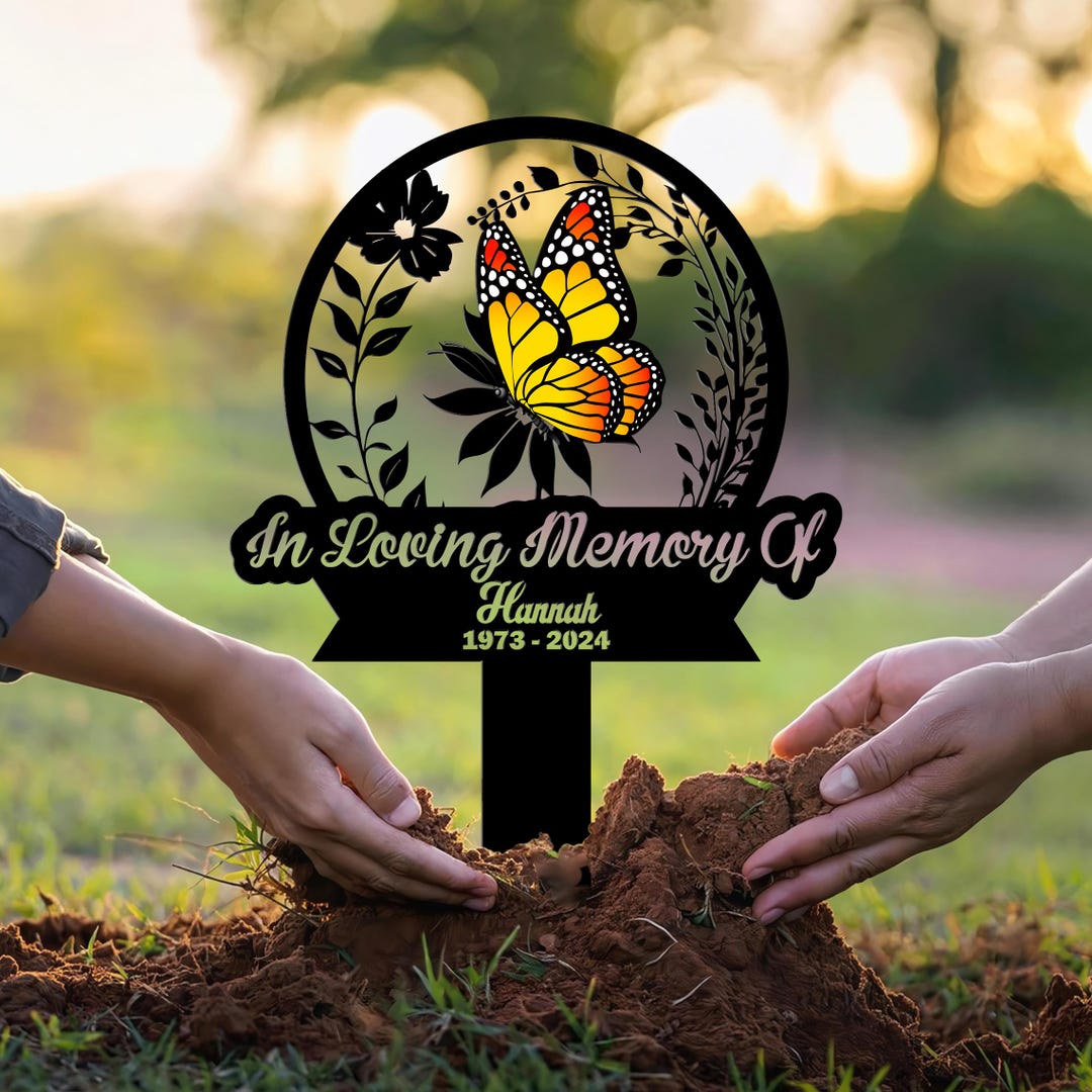 Memorial Tree Plaque With Stake, Sturdy Metal Garden Marker, Memorial ...